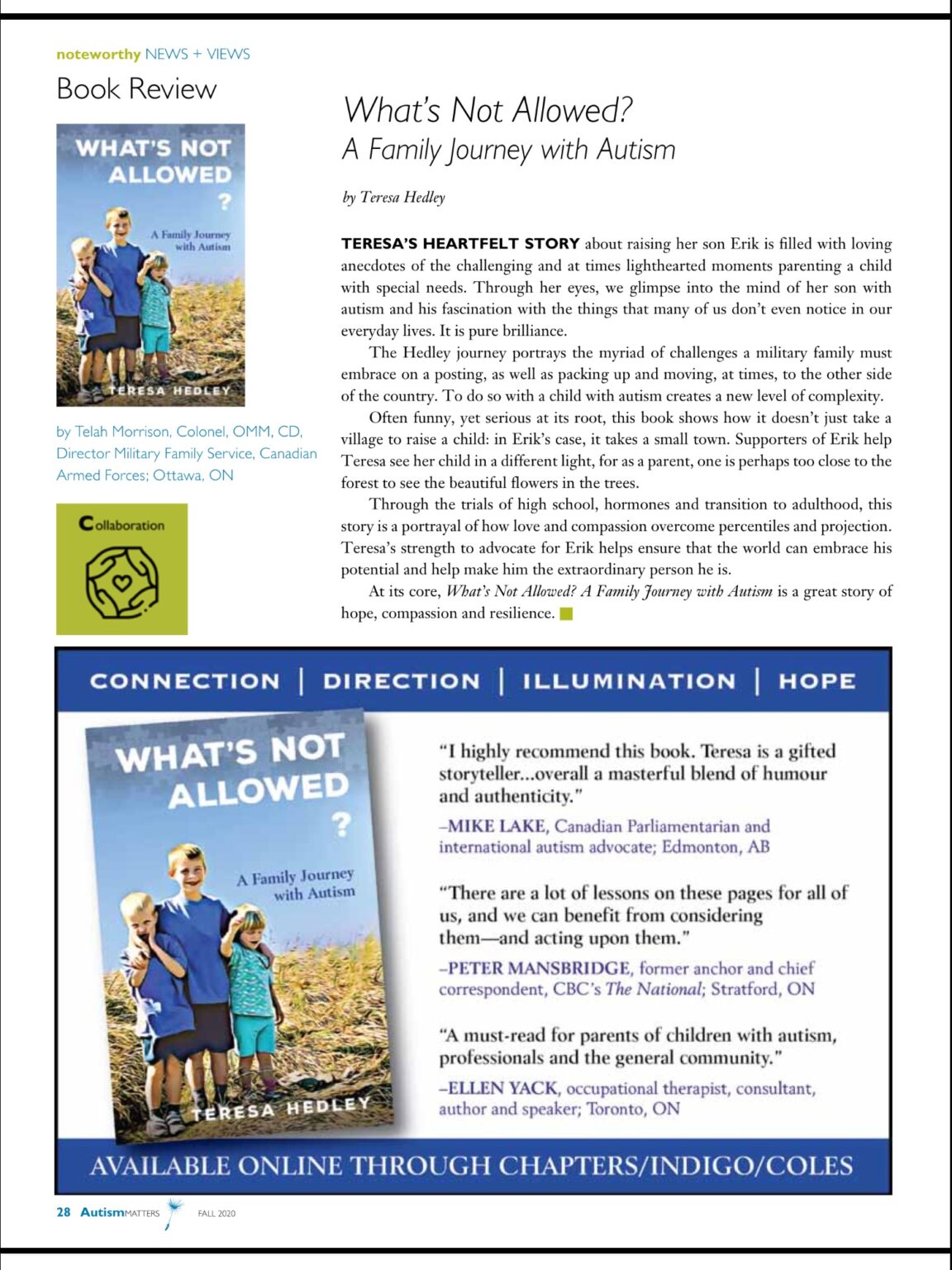 Autism Memoir Media Coverage: What's Not Allowed? - teresahedley.ca